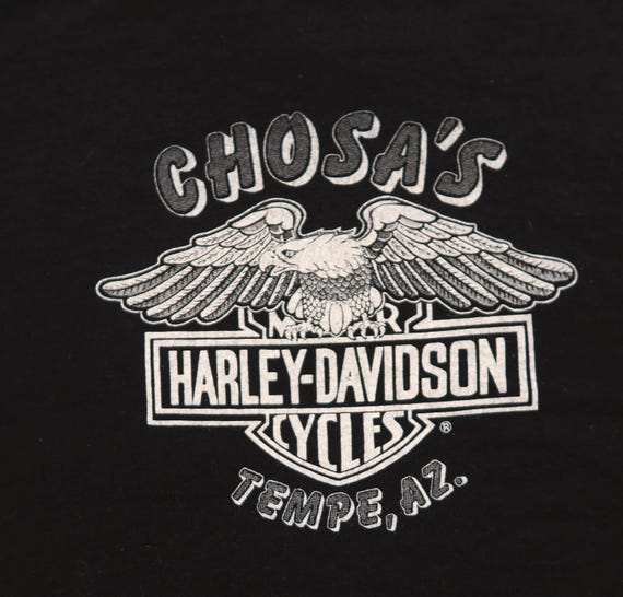 Vintage Cropped Harley Davidson Eagle Logo 50/50 Poly… - Gem