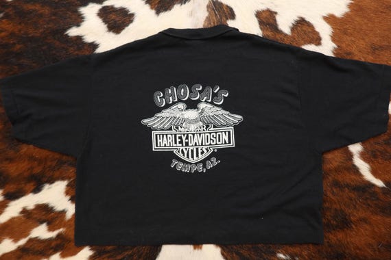 Vintage Cropped Harley Davidson Eagle Logo 50/50 Poly… - Gem