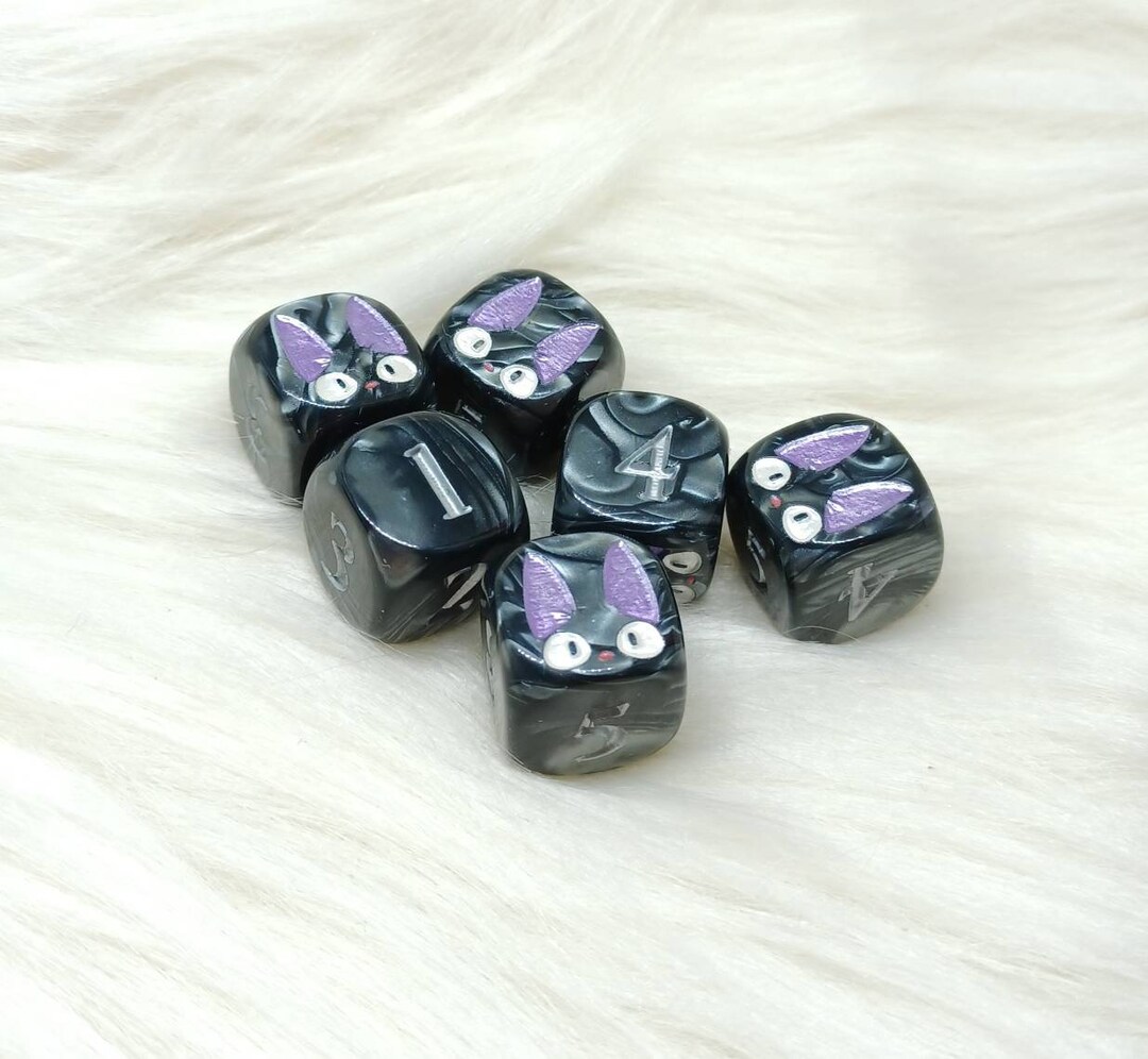 Kitty Face Dice - Set of 6 Engraved D6 Dice - 16mm - Free US Shipping - Etsy