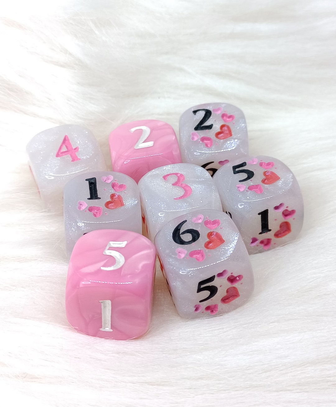 Valentine's Day Dice Set: Engraved D6 Acrylic Dice (16mm) - Etsy