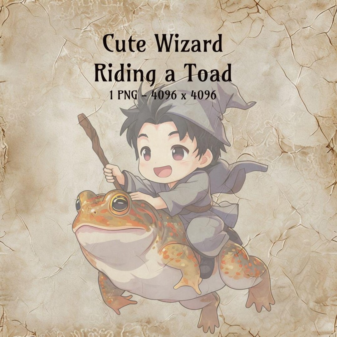Cute Wizard Riding a Toad Clipart - 1 PNG - Fantasy Dungeons and ...
