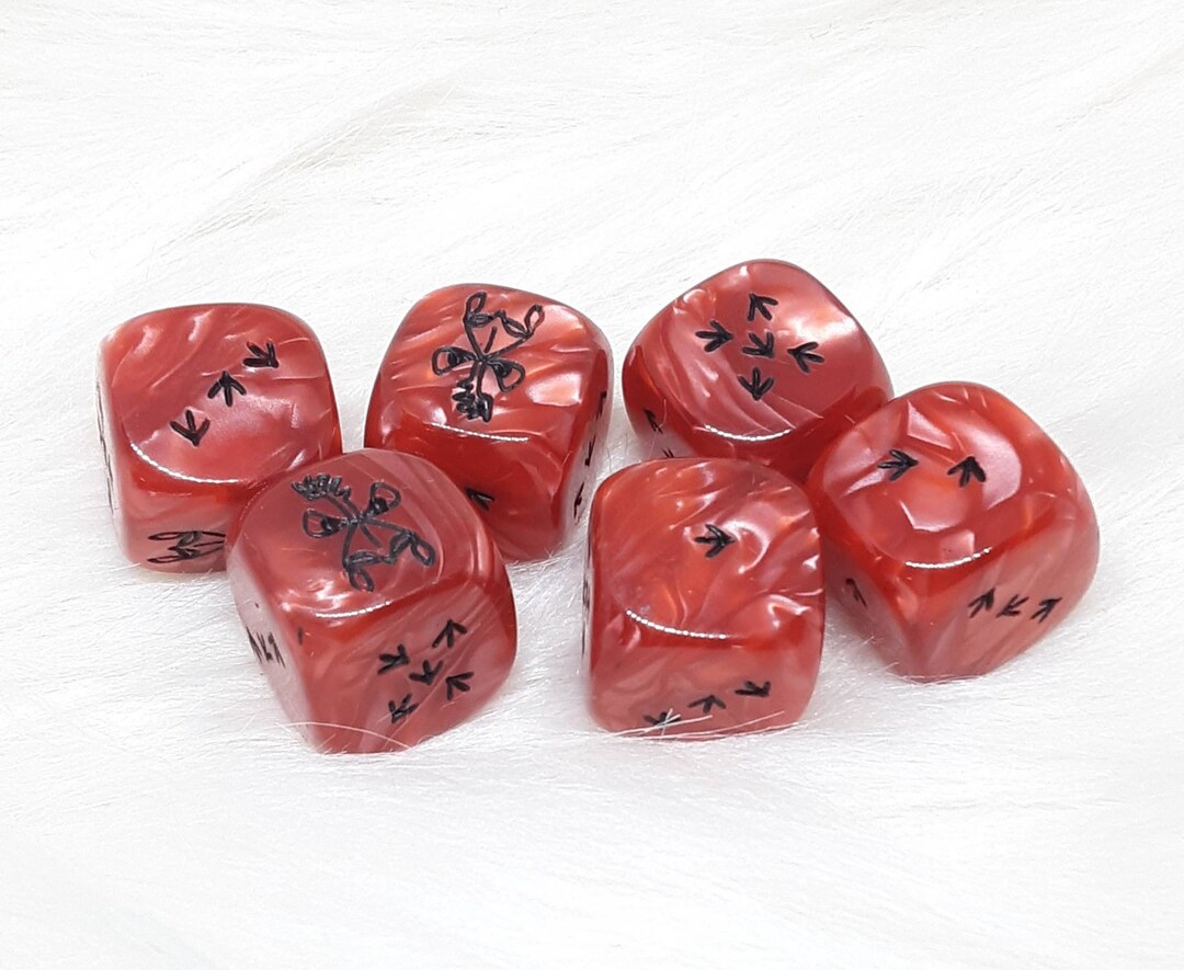 Angry Rooster Dice - Set of 6 Engraved D6 Dice - 16mm - Free US ...