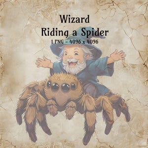 Wizard Riding a Spider Clipart - 1 PNG - Fantasy Dungeons and Dragons ...