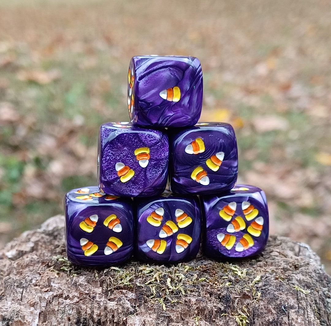 Candy Corn Dice - Set of 6 Engraved D6 Dice - 16mm - Free US Shipping ...