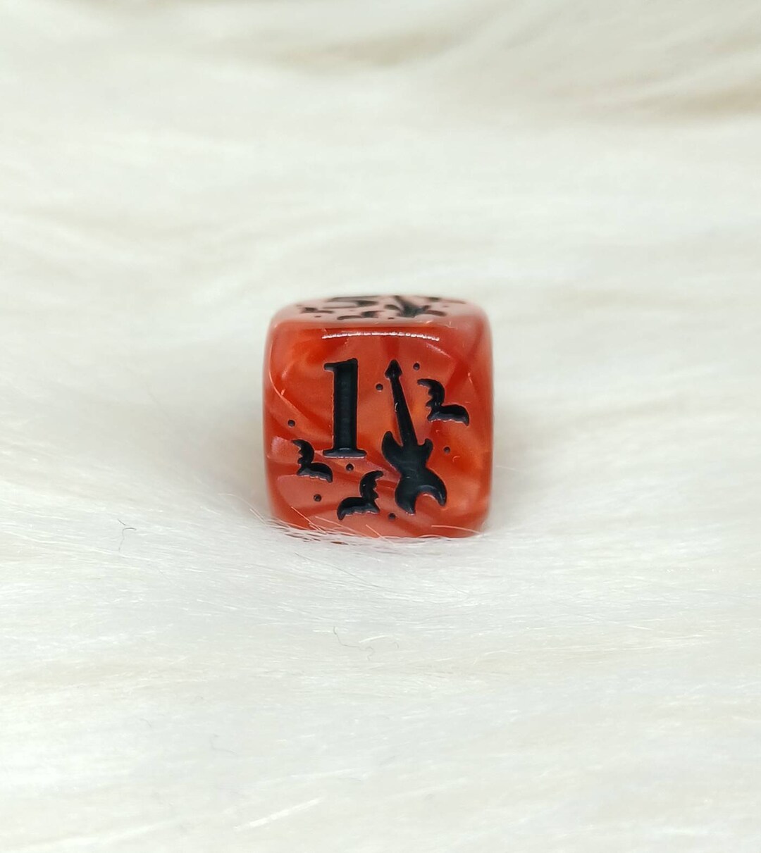 Guitar and Bats Dice - ONE Engraved D6 Dice - 16mm - Etsy