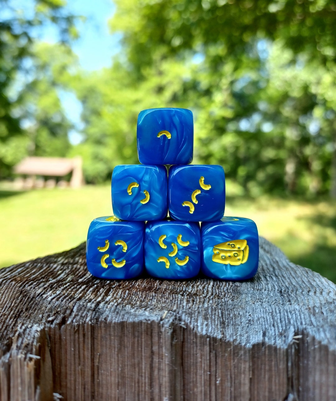 Macaroni and Cheese Dice - Set of 6 Engraved D6 Dice - 16mm - Free US ...