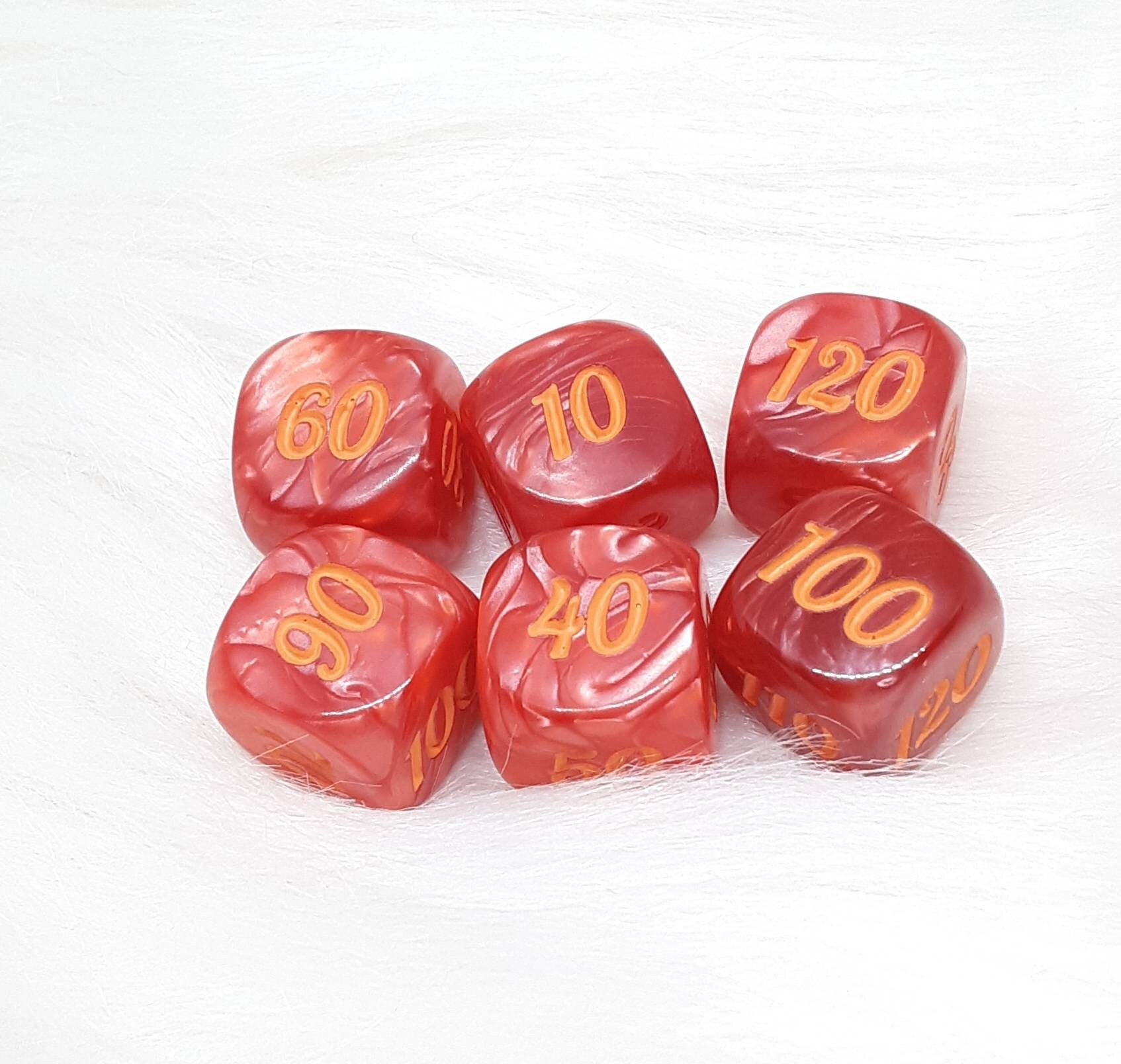 Damage Counter Dice Dice for TCG Set of 6 Red & Orange | Etsy