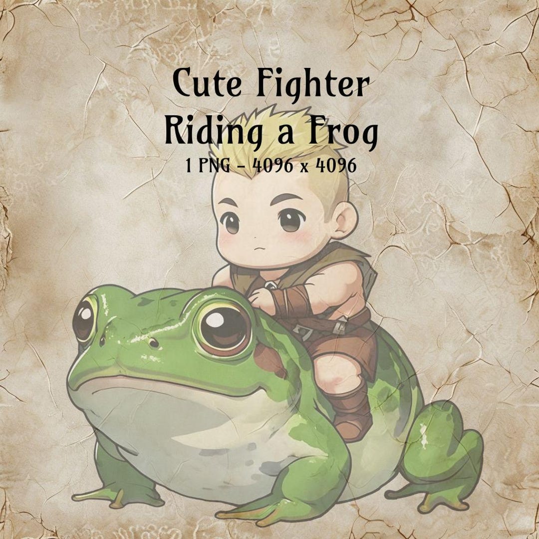 Fantasy Fighter Riding Frog Clipart - D&D Art (digital Download) - Etsy