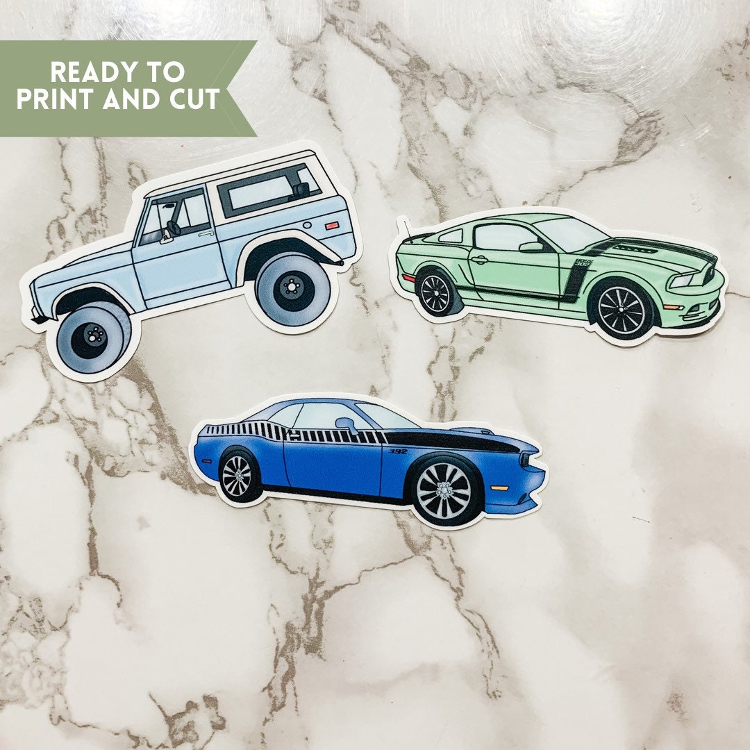 Car SVG and PNG Files for Print and Cut- Printable Car Stickers - Etsy