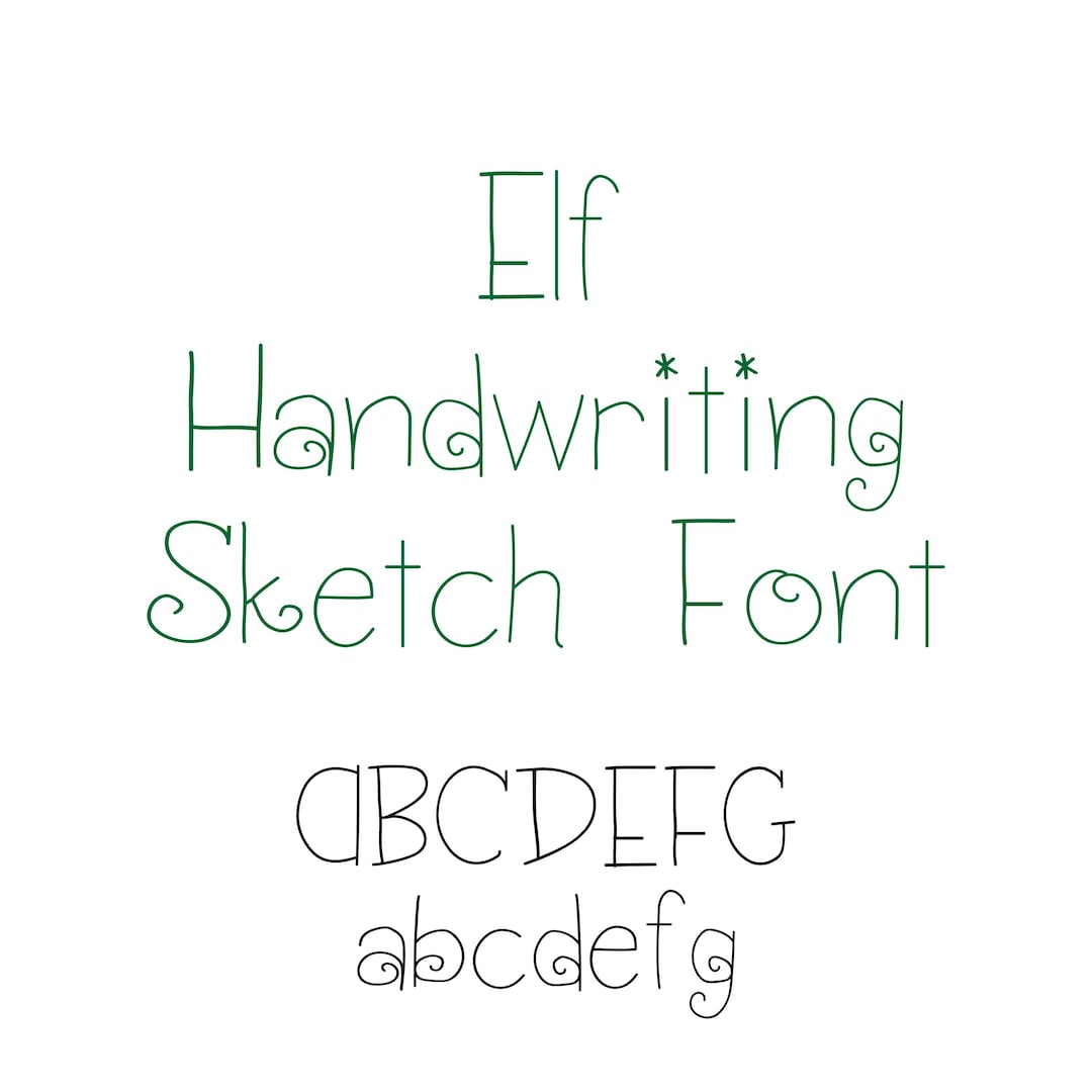 Elf Handwriting Font, Cute Fonts, Fonts for Crafting, Sketched Font ...