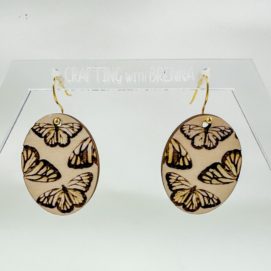 Butterfly Engraved Earring SVG File, Laser SVG File, Earring Cut File ...