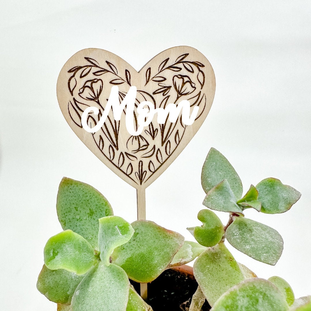 Heart Shaped Garden Stake SVG, Plant Stake SVG for Mom, Mother’s Day ...