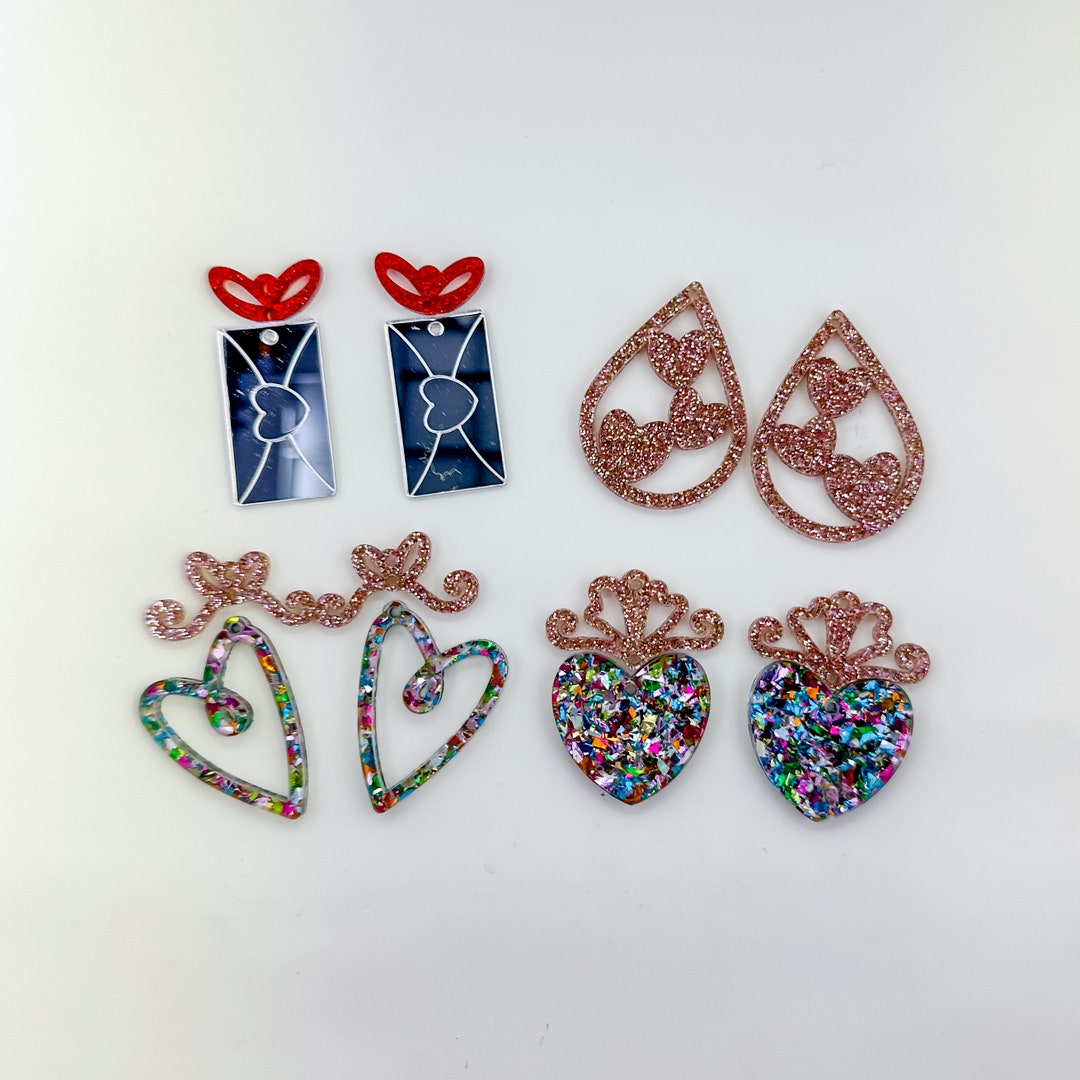 Heart Earring Laser SVG Files, Laser Earring SVG Bundle, Valentine ...