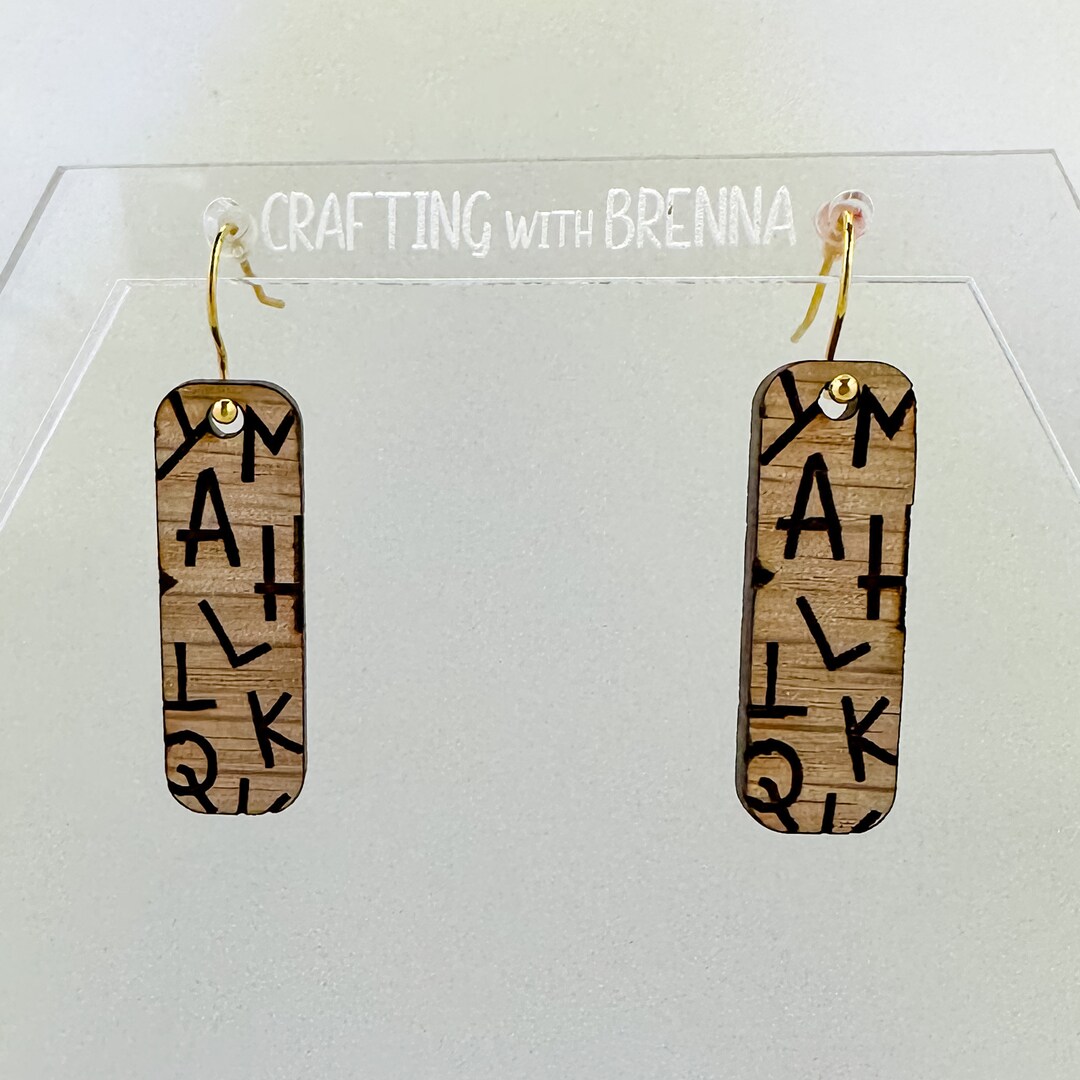 ABC Bars Earring SVG File, Laser SVG File, Earring Cut File for Lasers ...
