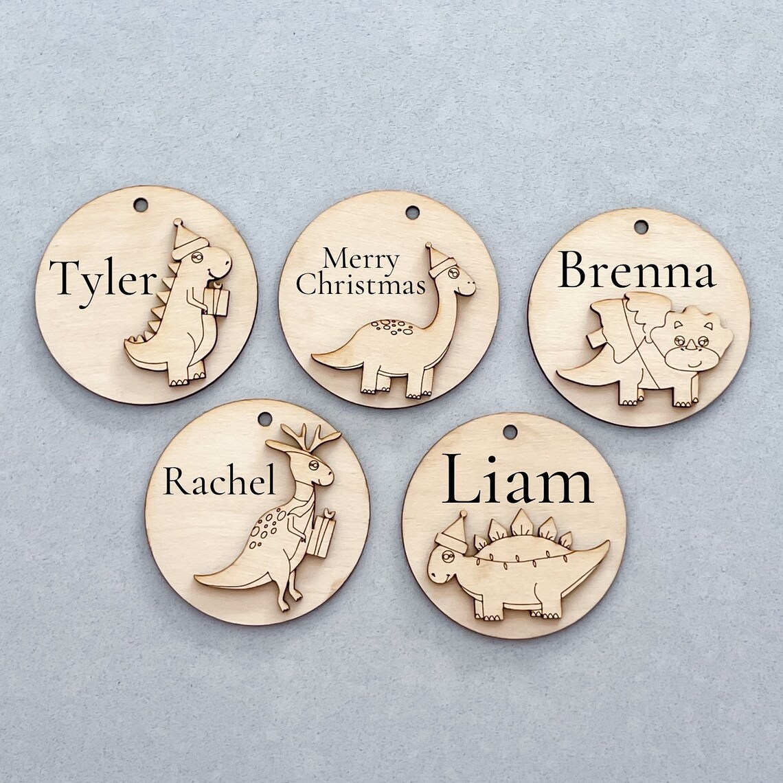 Dinosaur Christmas Gift Tag Laser SVG Laser Gift Tag SVG - Etsy