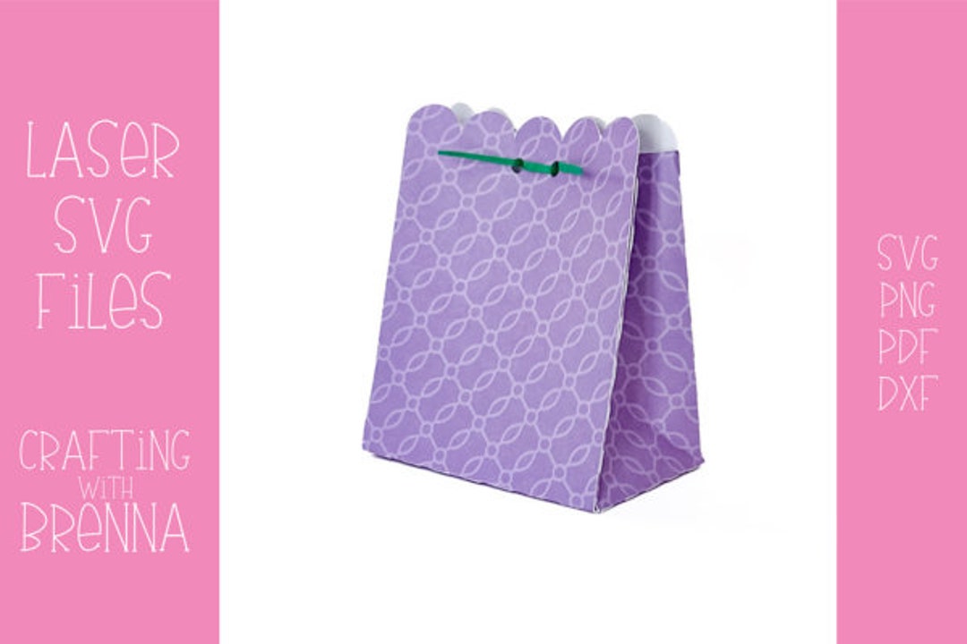 Scallop Edge Bag Treat Box SVG, Paper Box SVG, Laser SVG File, Paper ...