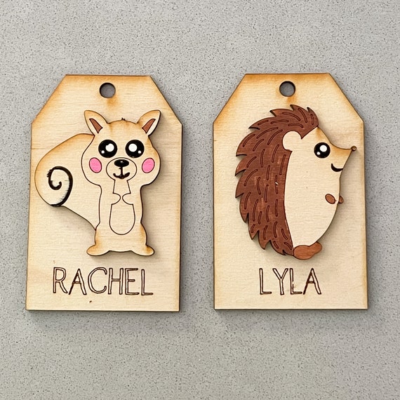 Woodland Creature Layered Tag SVG File Laser Cut Tag - Etsy