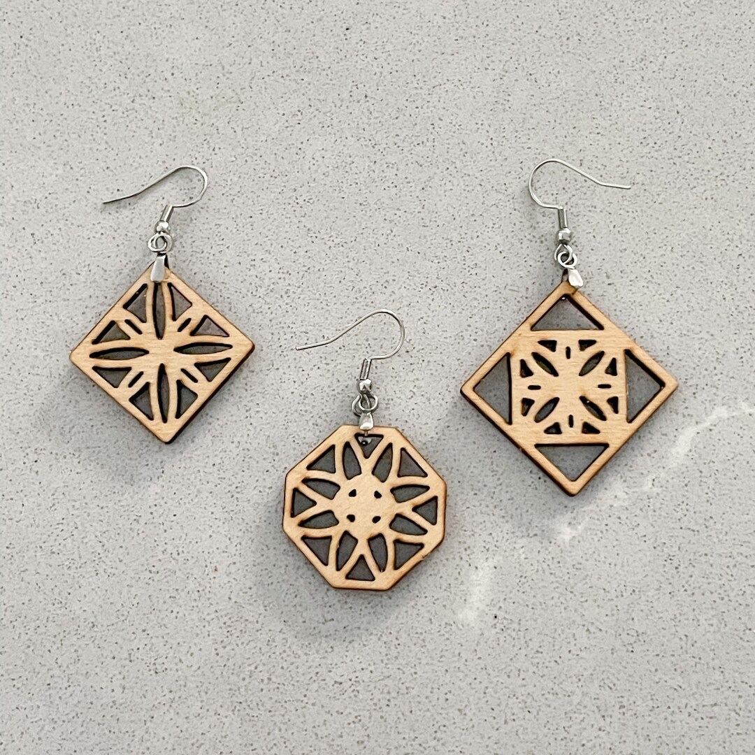 Quilt Pattern Earring SVG Bundle, Mandala Earrings, Laser Cut Earring ...