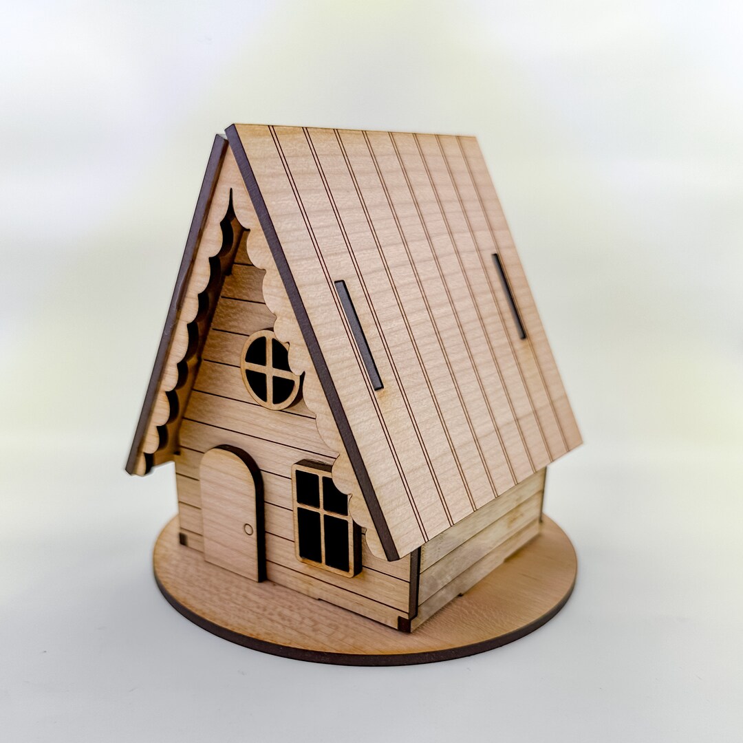 Christmas Cabin Laser SVG Files, Christmas House Cut Files for Laser ...