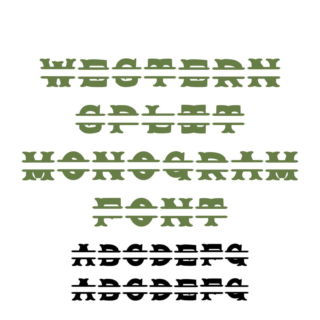 Western Split Monogram Font, Split Letter, Last Name Monogram Font ...