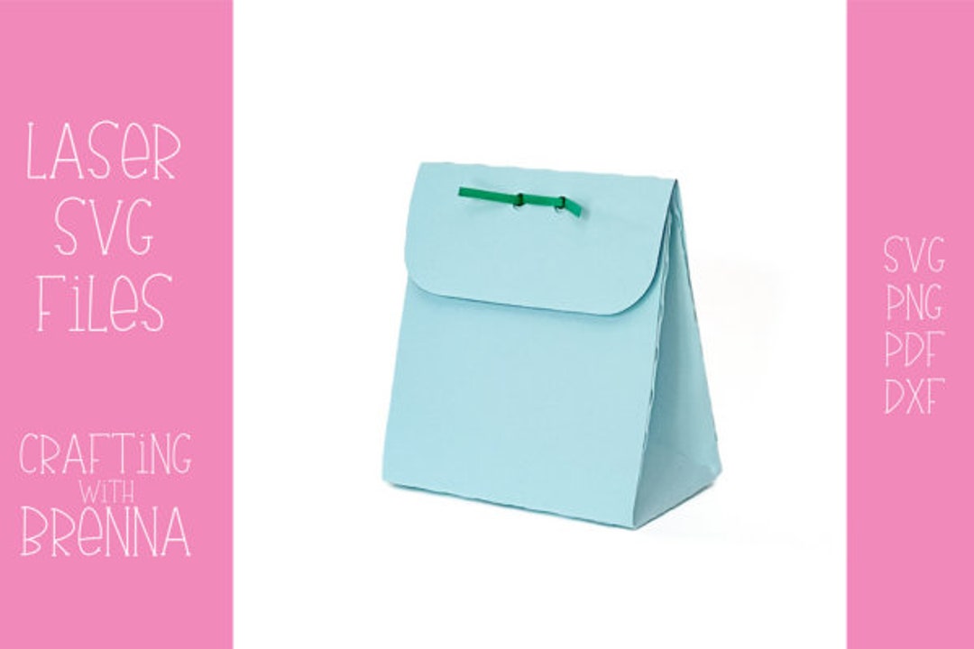 Bag With Round Flap Treat Box SVG, Paper Box SVG, Laser SVG File, Paper ...