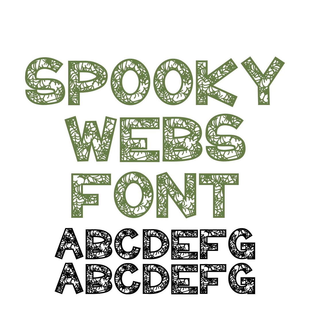Spooky Webs Font, Halloween Font, Fun Font, Handwritten Font, Cute ...