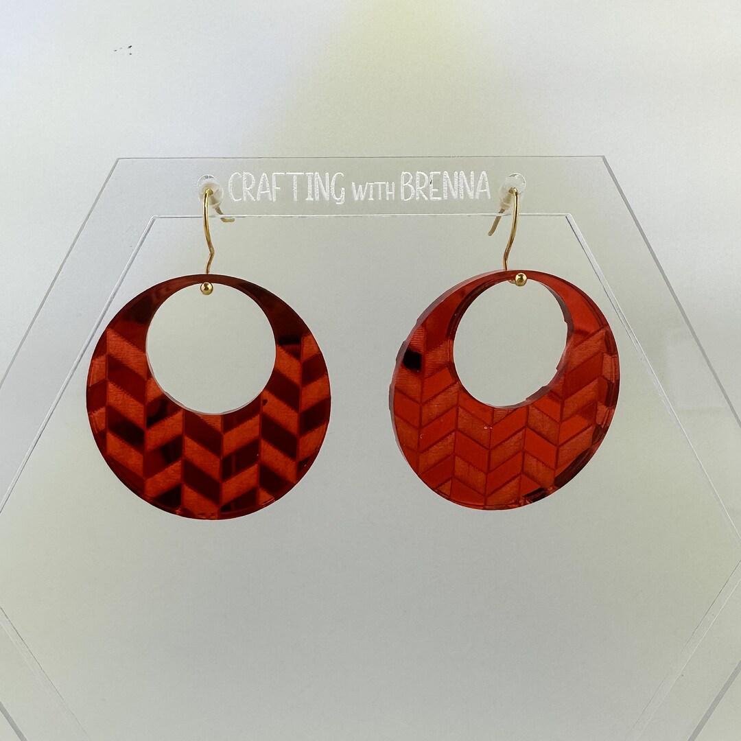 Herringbone Pattern Earring SVG File, Laser SVG File, Earring Cut File ...
