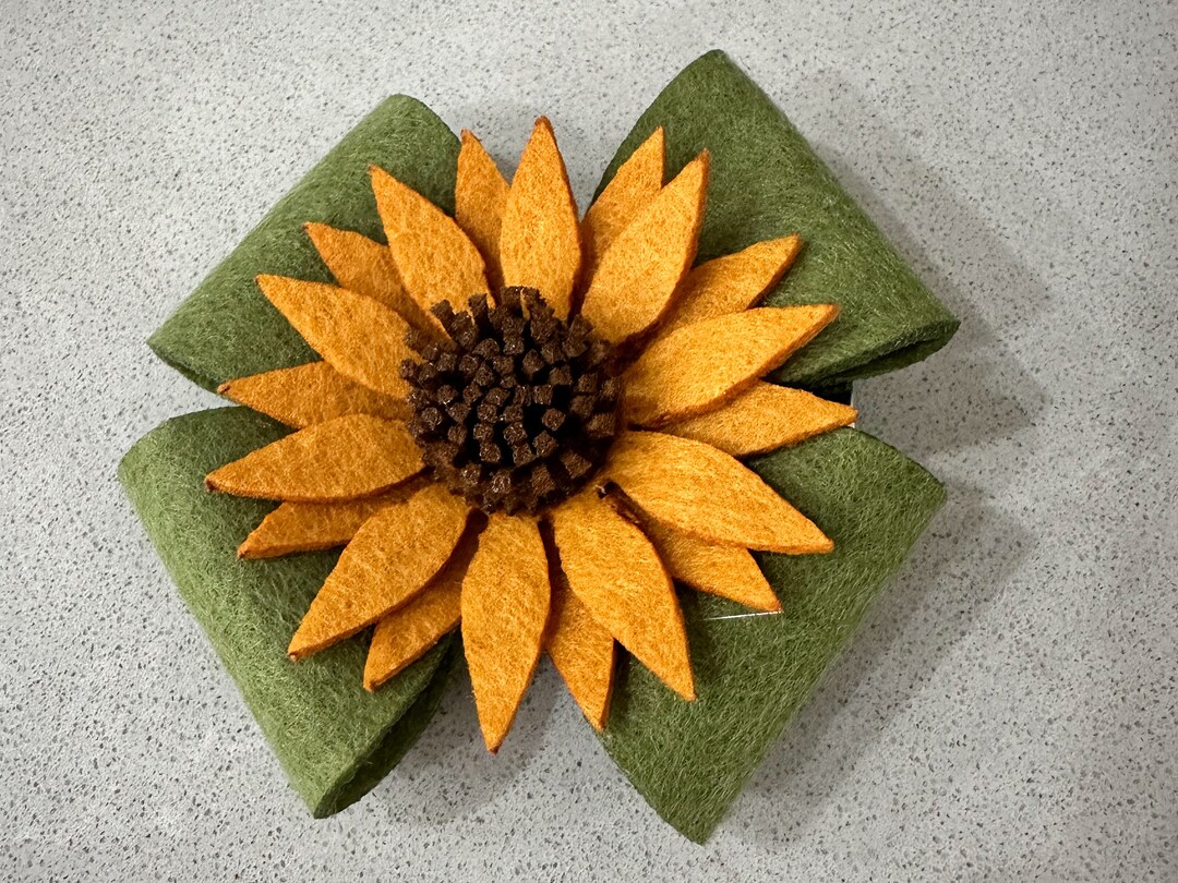 Felt Bow Laser SVG File, Sunflower Bow SVG File, Laser Cut File ...