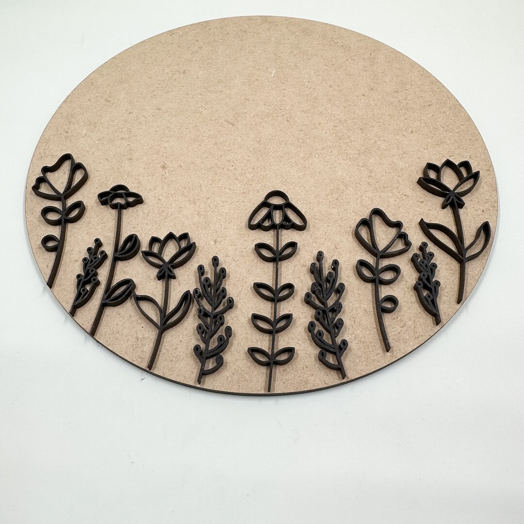 Wild Flower Layered Sign SVG, SVG for Laser Cutters, Glowforge Project ...