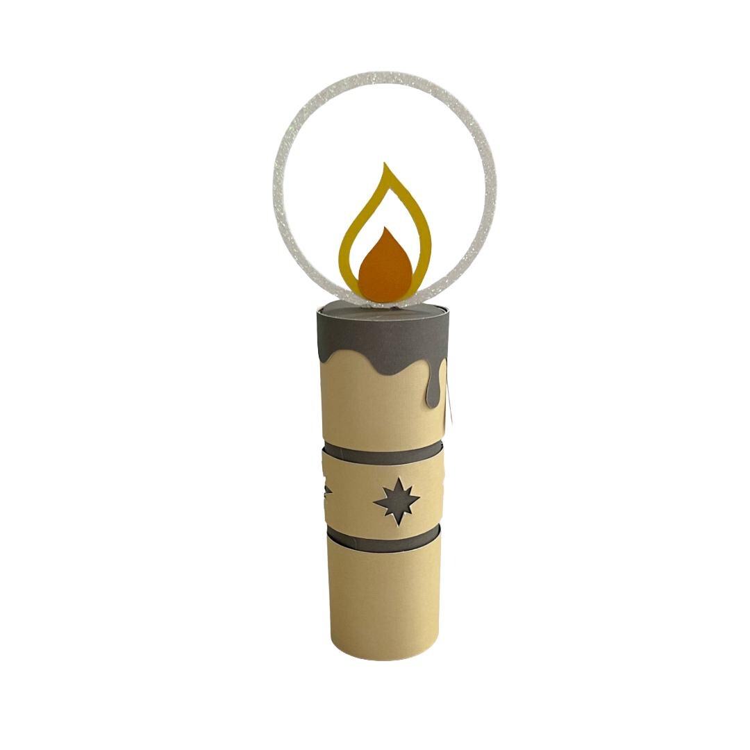 Star Design Christmas Candle SVG, 3D Paper Candle Template, Holiday ...