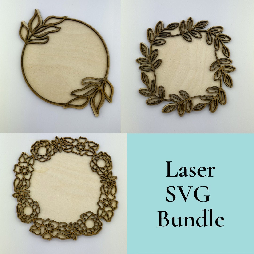 Floral Monogram Layered Sign SVG Bundle, SVG for Laser Cutters ...