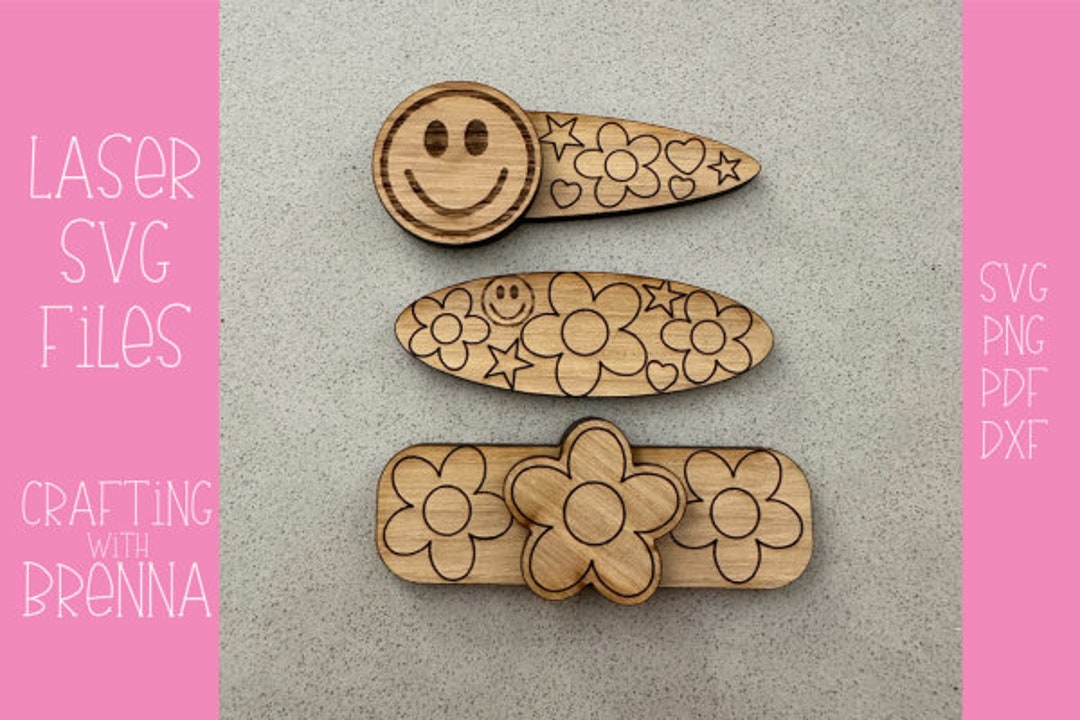 Groovy Hair Clip SVG File, Laser Cut File, Hair Clip Laser Cut File ...