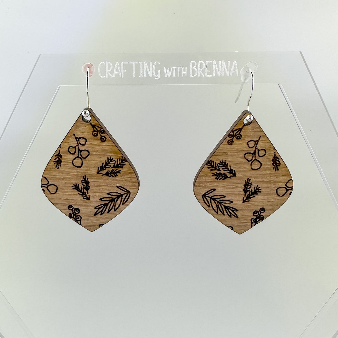 Winter Floral Earring SVG File, Laser SVG File, Earring Cut File for ...