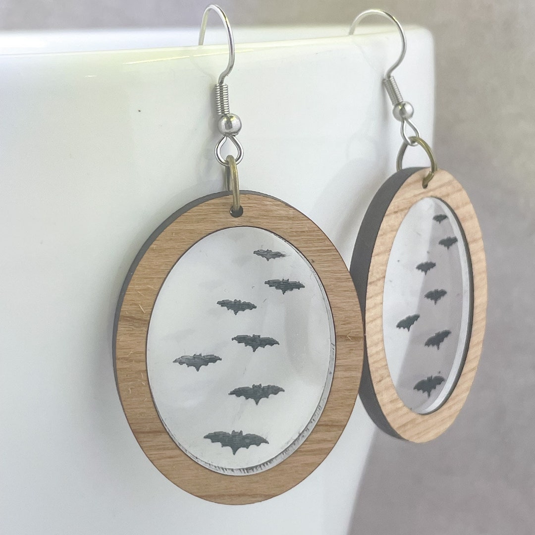 Halloween Bat Earring SVG File. Spider Web Earring Cut File, Inlay SVG ...