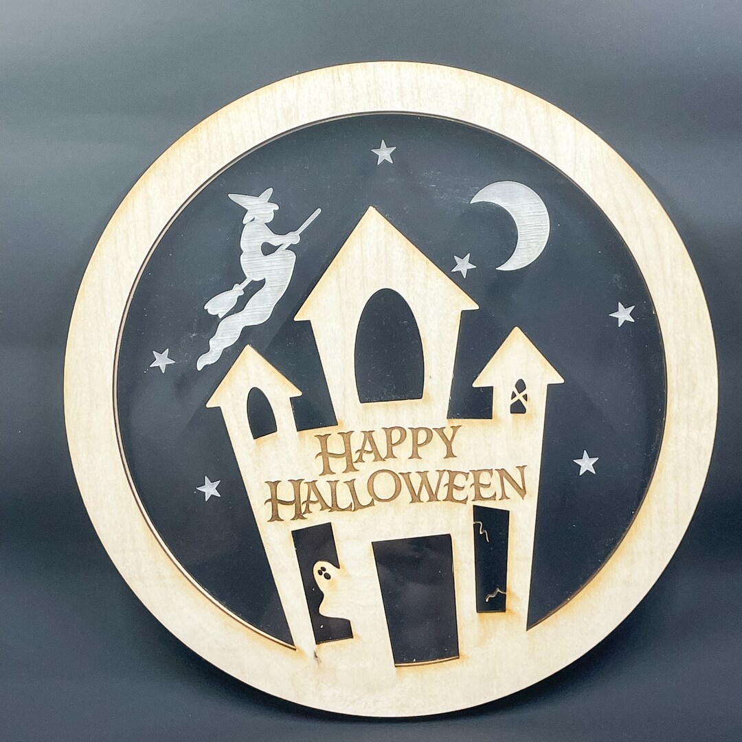 Halloween Sign SVG, Haunted House Sign SVG, Door Hanger SVG File. Cut ...