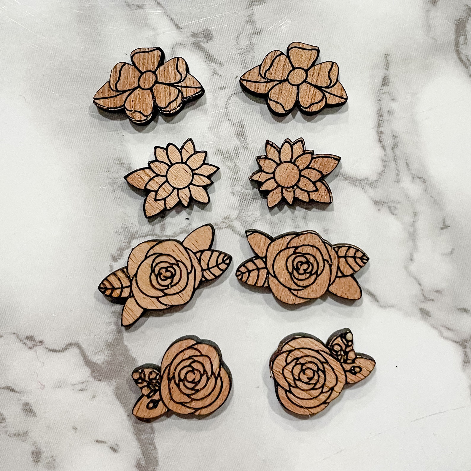 Flower Stud Earring SVG Bundle- SVG File Bundle- Stud Earring SVG ...