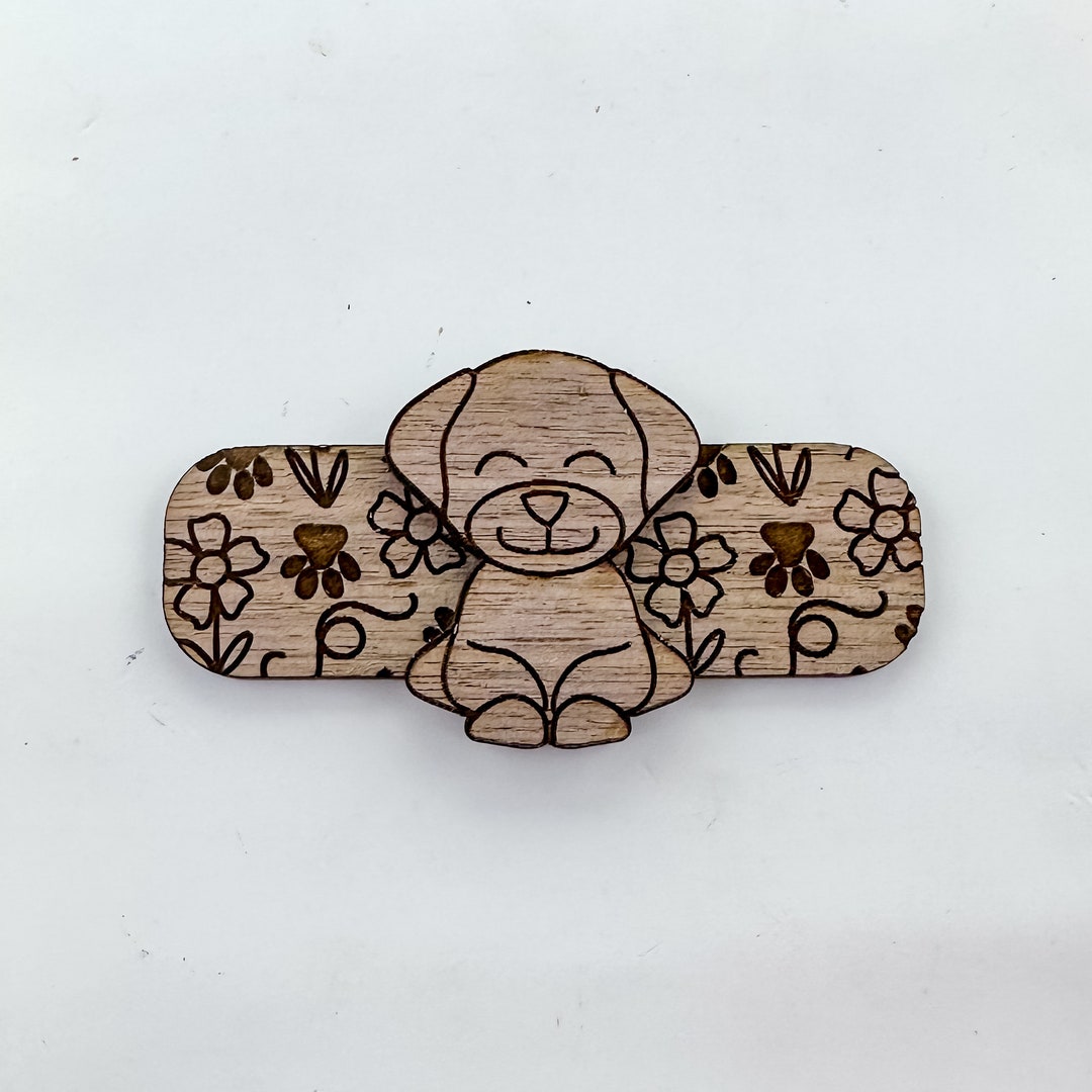 Engraved Hair Clip SVG File, Dog Laser Cut File, Hair Clip Laser Cut ...