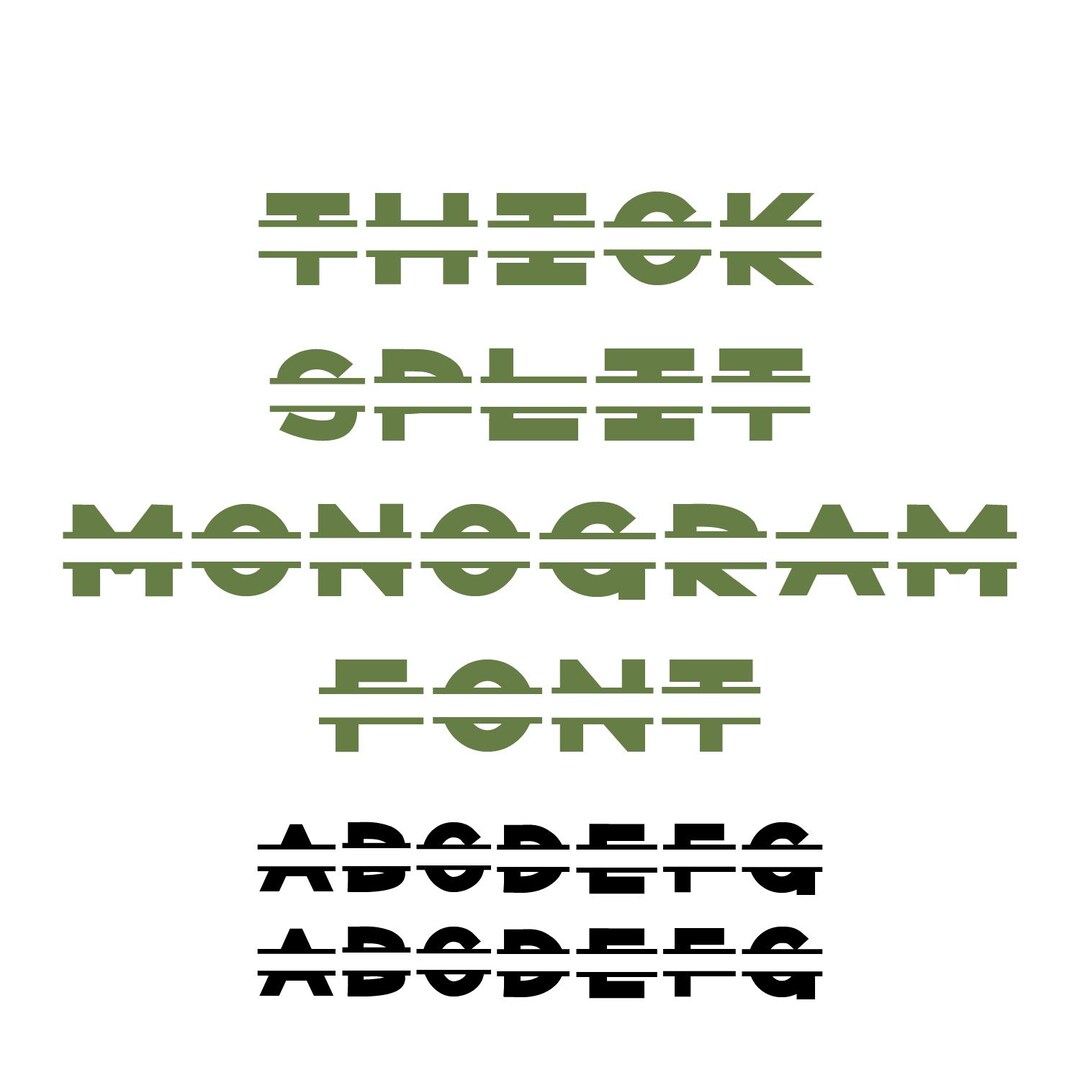 Thick Split Monogram Font, Split Letter, Last Name Monogram Font ...
