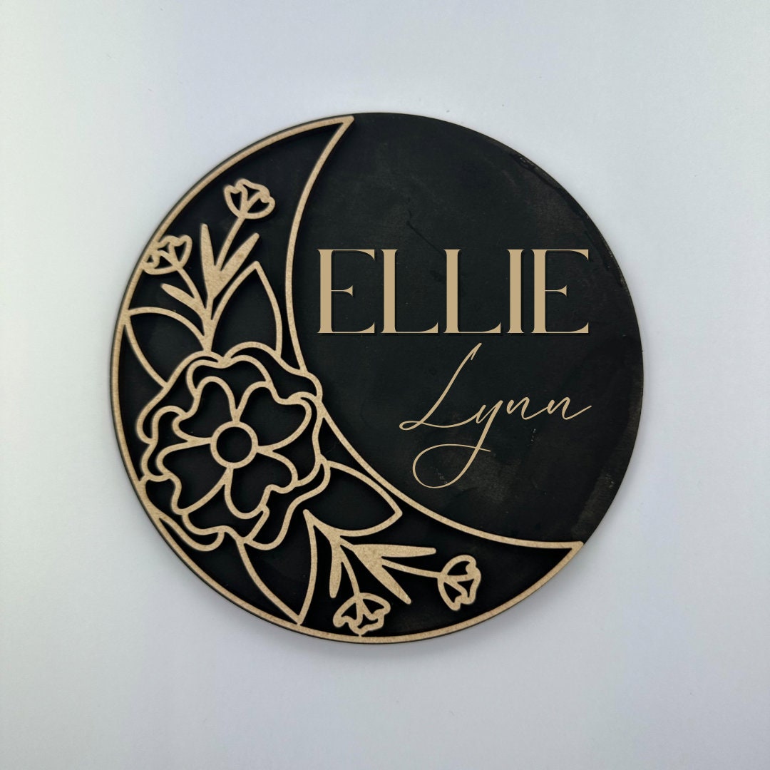 Floral Moon Nursery Sign SVG File, Laser SVG File, Glowforge SVG File ...
