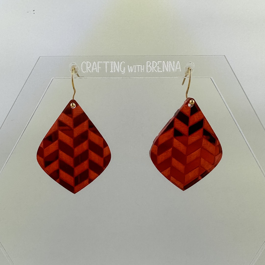 Herringbone Pattern Earring SVG File, Laser SVG File, Earring Cut File ...
