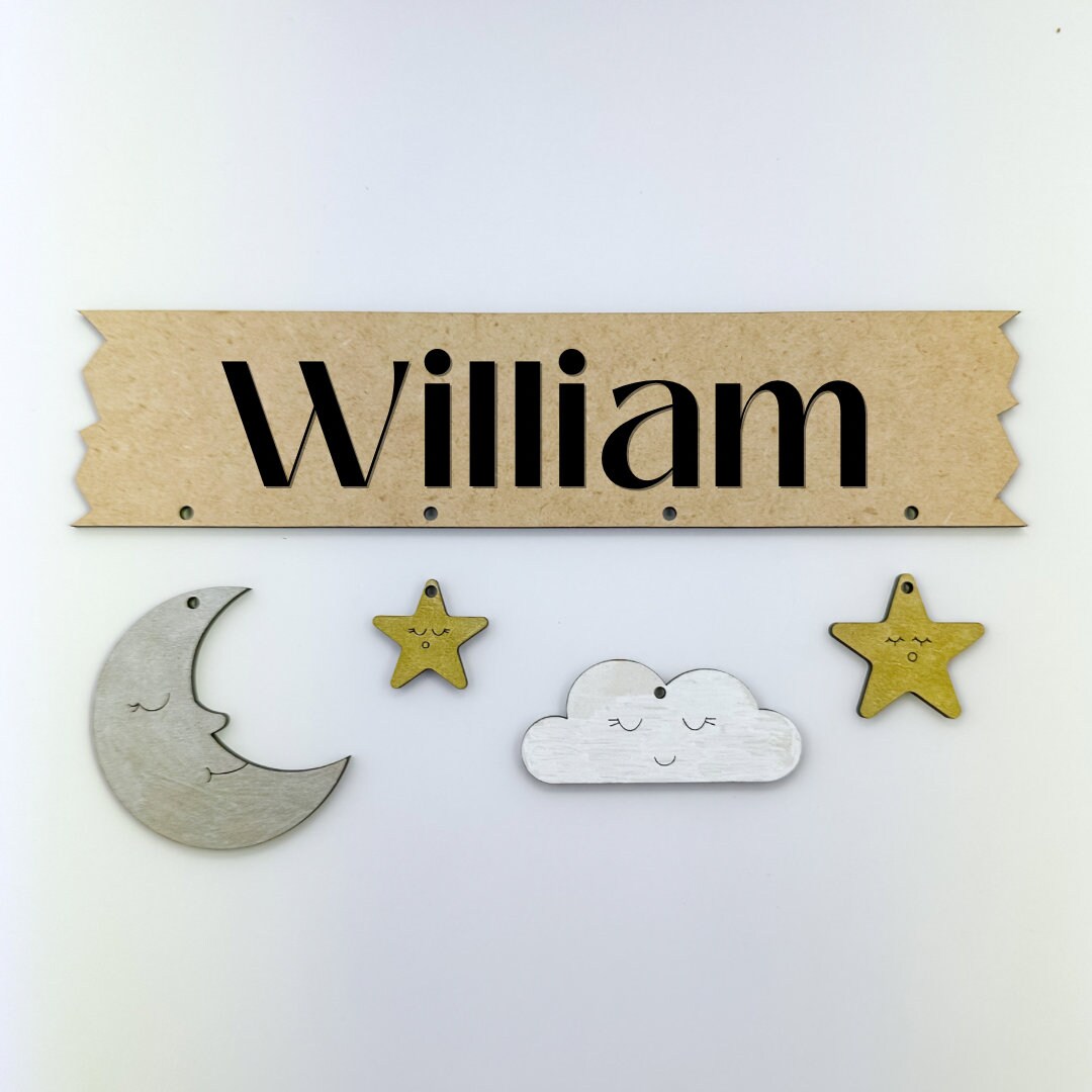 Moon and Stars Nursery Sign SVG File, Laser SVG File, Glowforge SVG ...