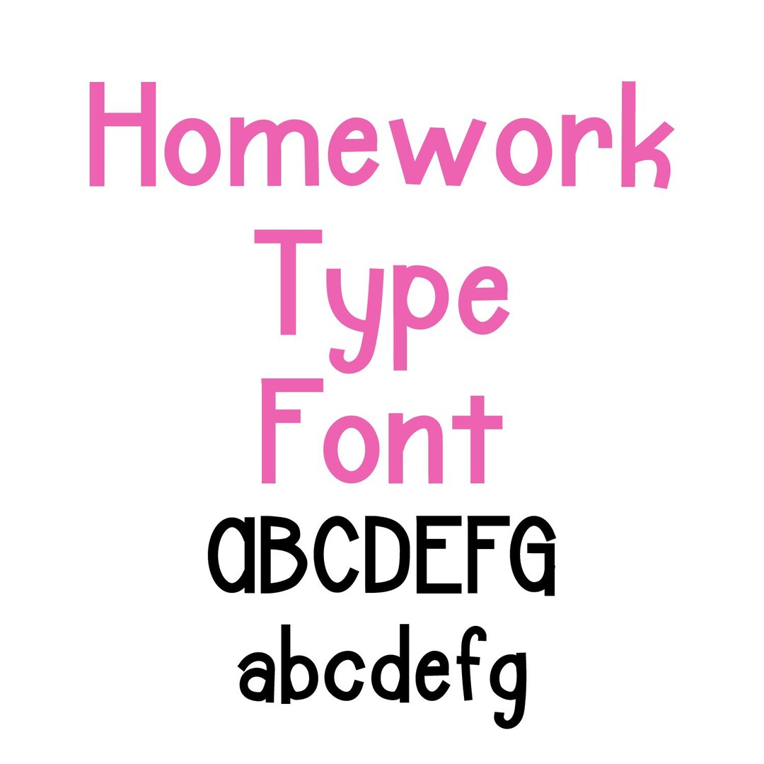 Homework Type Font, Handwritten Font, Cute Fonts, Commercial Use Font ...