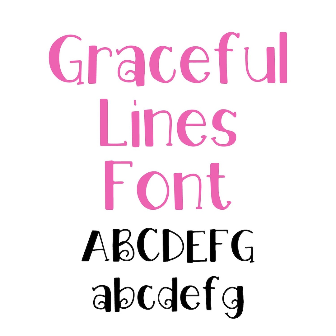 Graceful Lines Font, Handwritten Font, Cute Fonts, Commercial Use Font ...