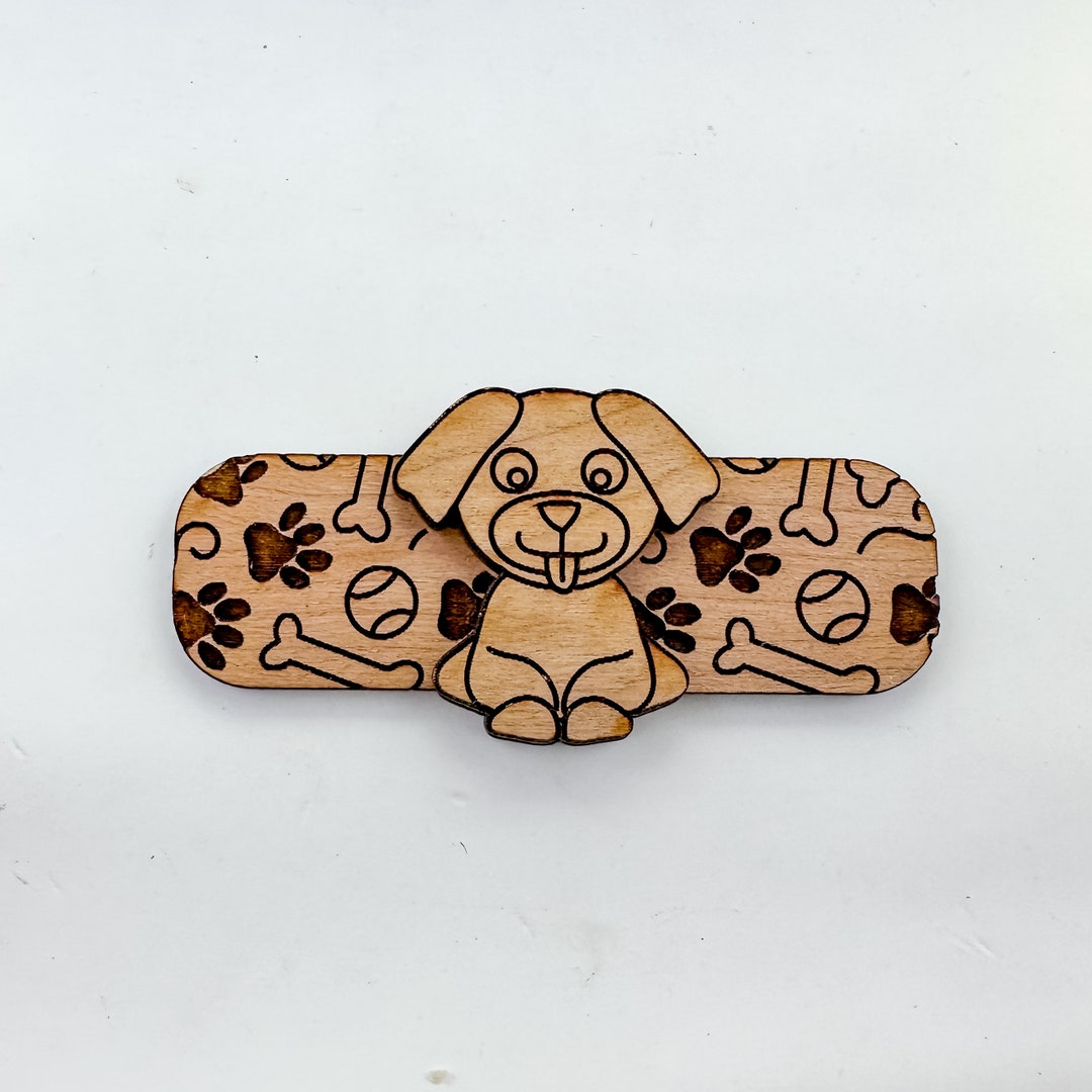 Engraved Hair Clip SVG File, Dog Laser Cut File, Hair Clip Laser Cut ...
