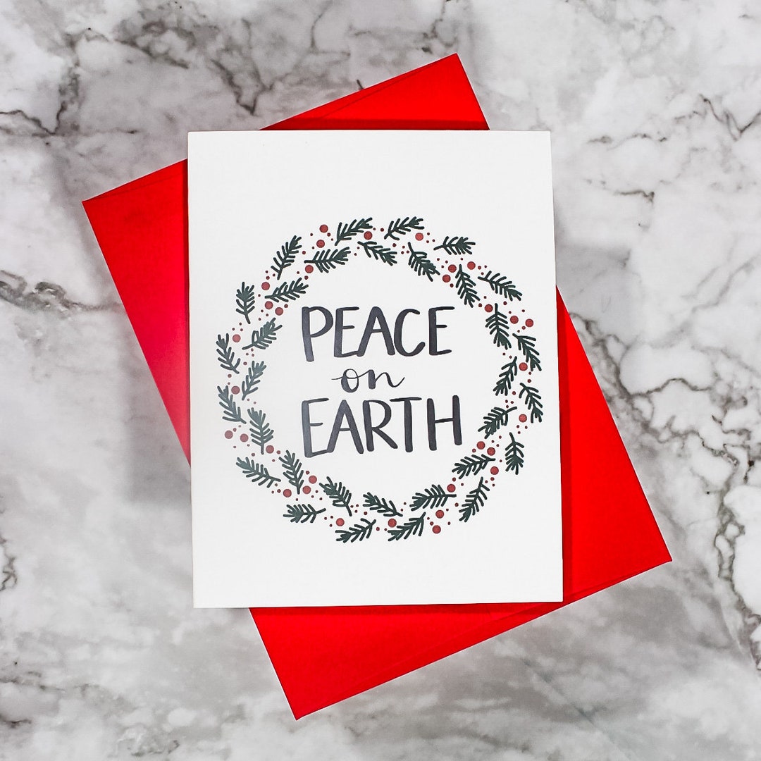 Peace on Earth Printable Greeting Card PDF With SVG/PDF Envelope ...