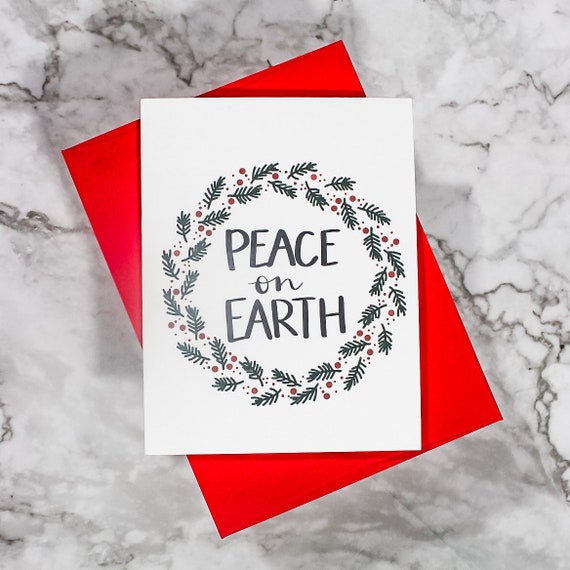 Peace on Earth Printable Greeting Card PDF with SVG/PDF | Etsy