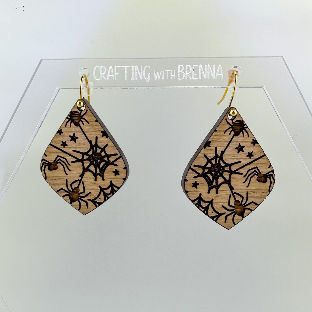 Spider Pointed Teardrop Earring SVG File, Laser SVG File, Earring Cut ...