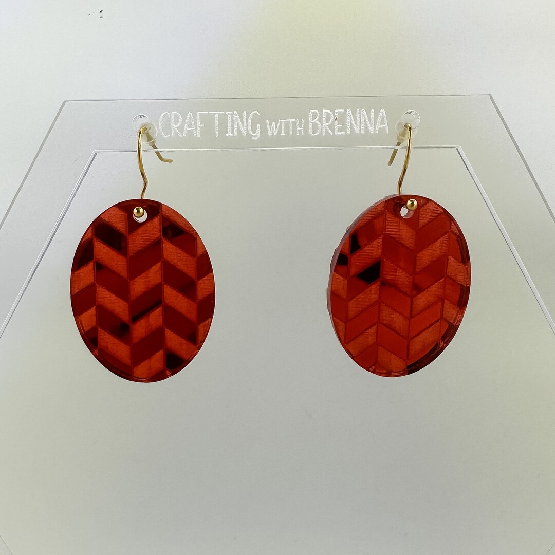 Herringbone Pattern Earring SVG File, Laser SVG File, Earring Cut File ...