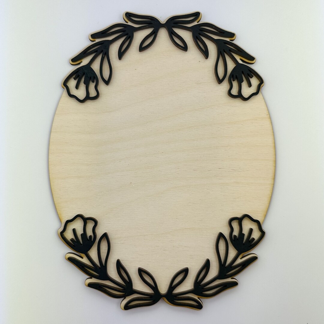 Tulip Oval Monogram Layered Sign SVG, SVG for Laser Cutters, Glowforge ...