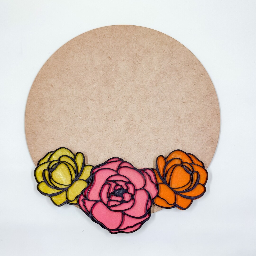 Peony Layered Sign SVG, SVG for Laser Cutters, Glowforge Project ...